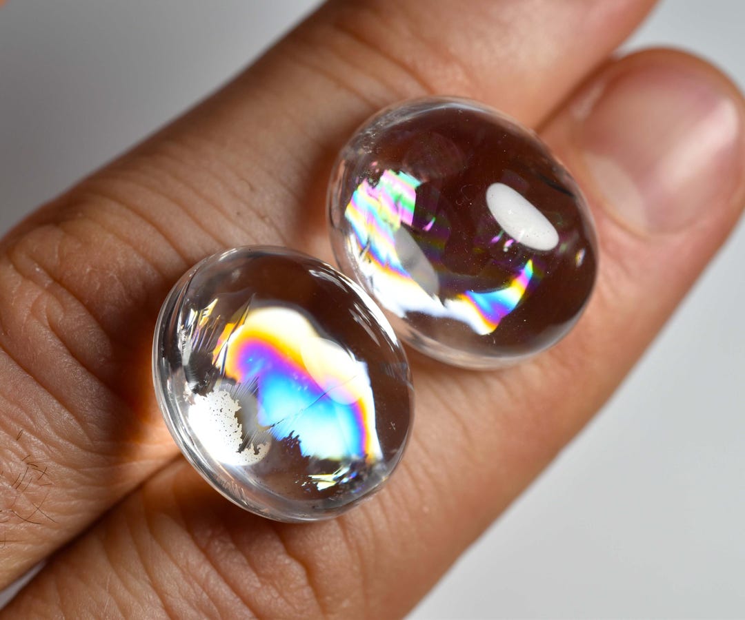 Rainbow Quartz Cabochon Pair - Etsy