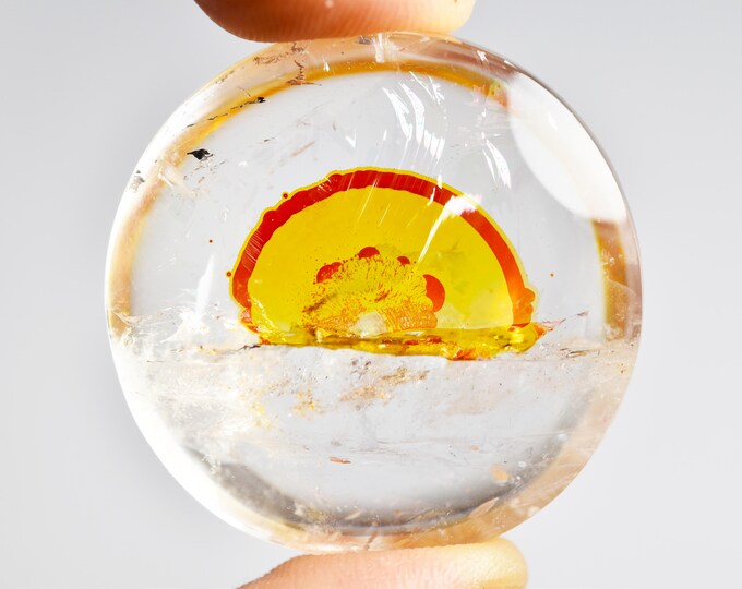RARE Iron Oxide "sun" in Quartz Designer Cabochon, Top Grade and One of ...