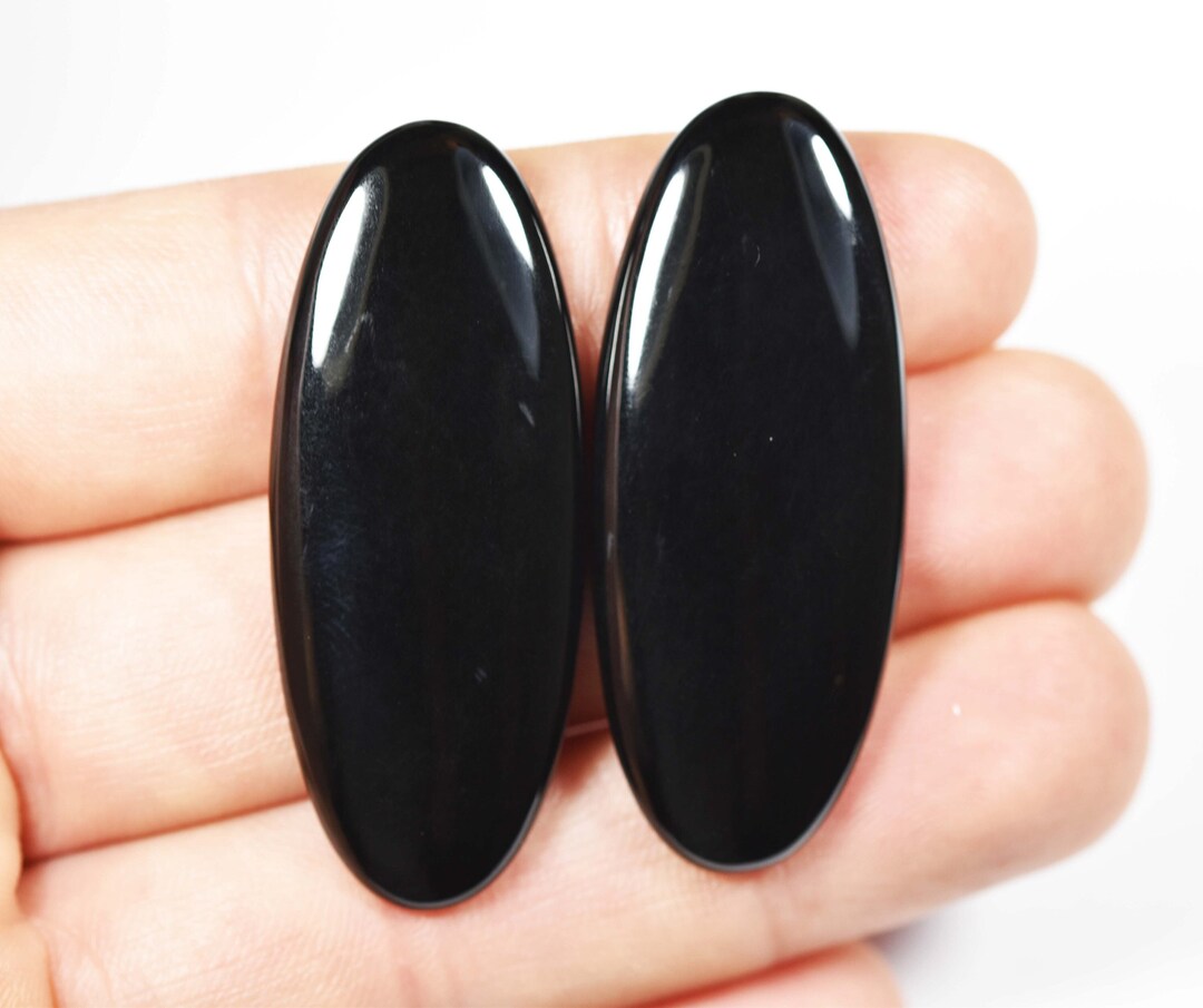 Wyoming Black Jade Nephrite, High Grade Designer Cabochon Pair - Etsy