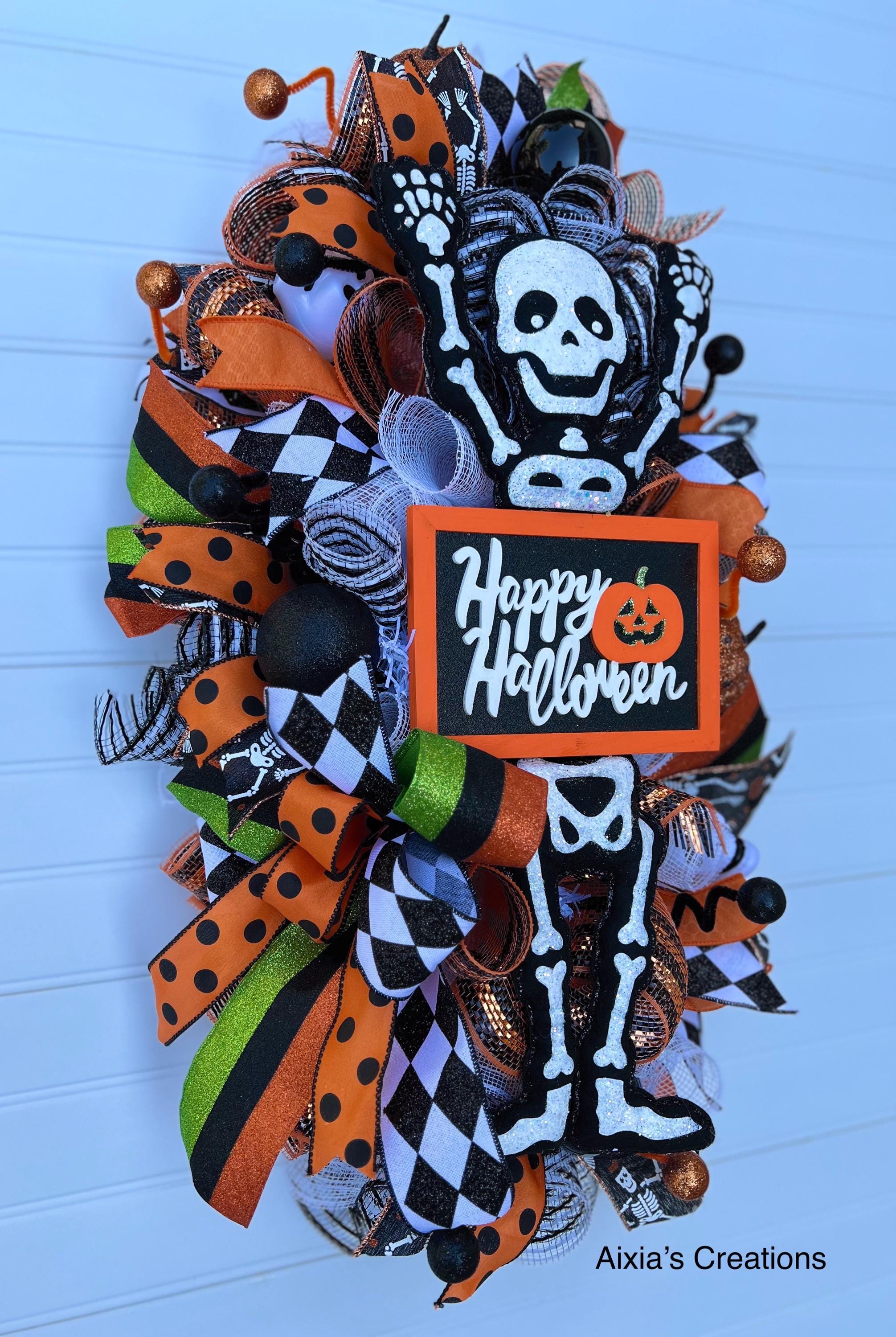 Silly Skeleton Swag, Halloween Decor, Halloween Swag, Skeleton Swag ...