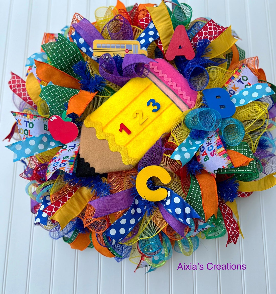 Back to School Wreath, Back to School, School Wreath, Classroom Wreath ...