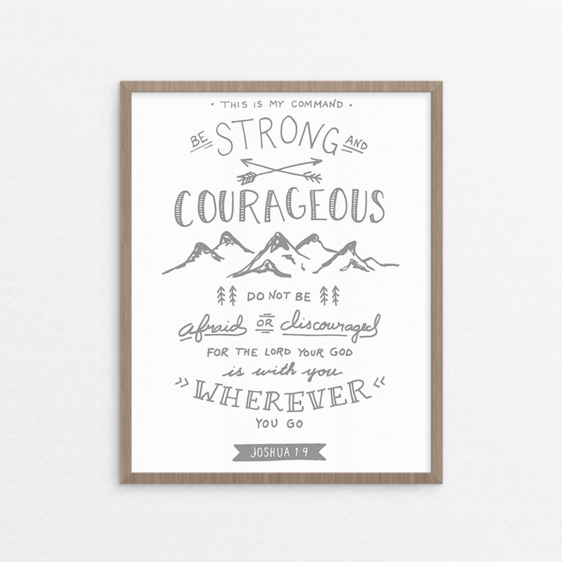 Christian Art Print Downloads Be Strong and Courageous | Etsy