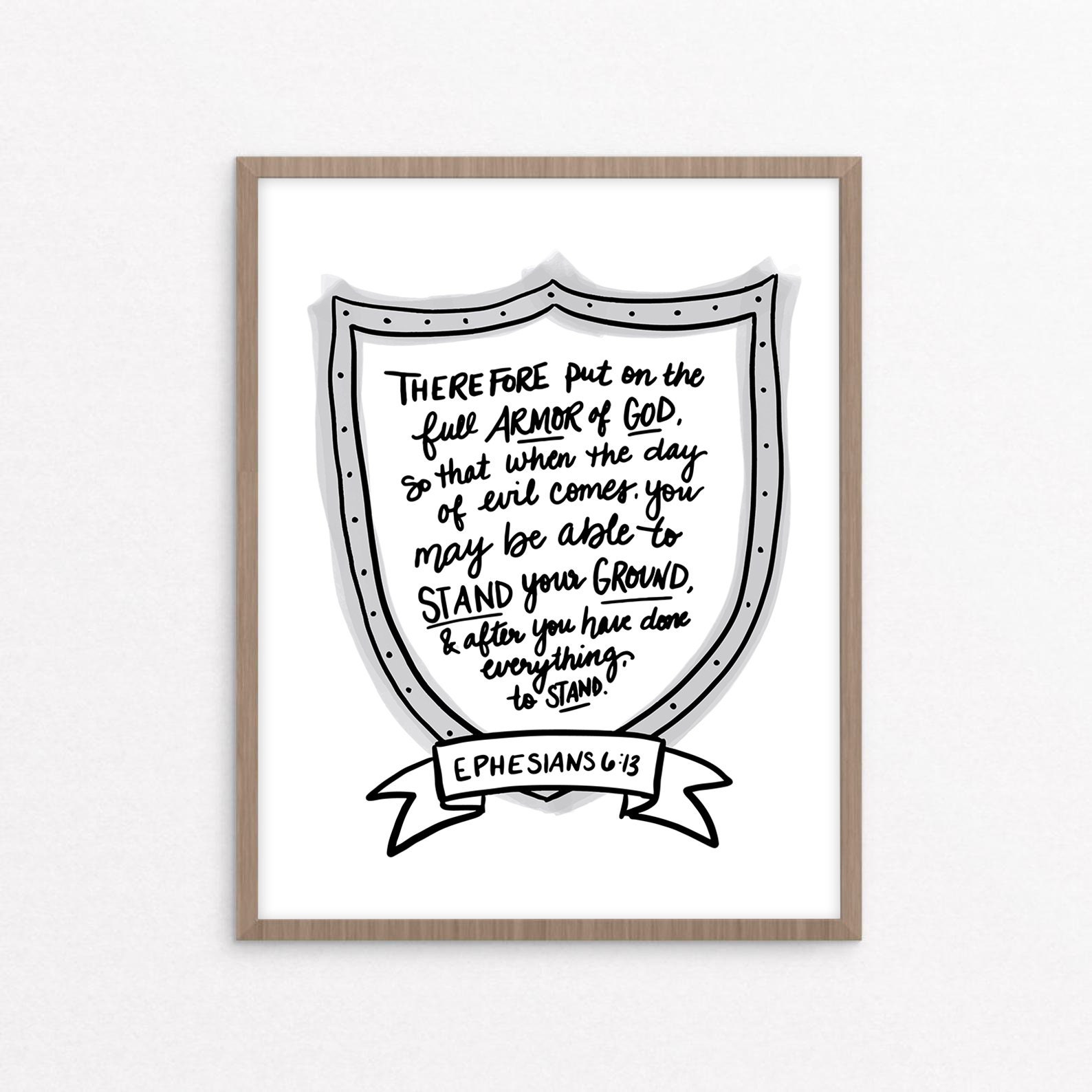 The Armor of God - Ephesians 6:13 | Christian Art Print Downloads ...