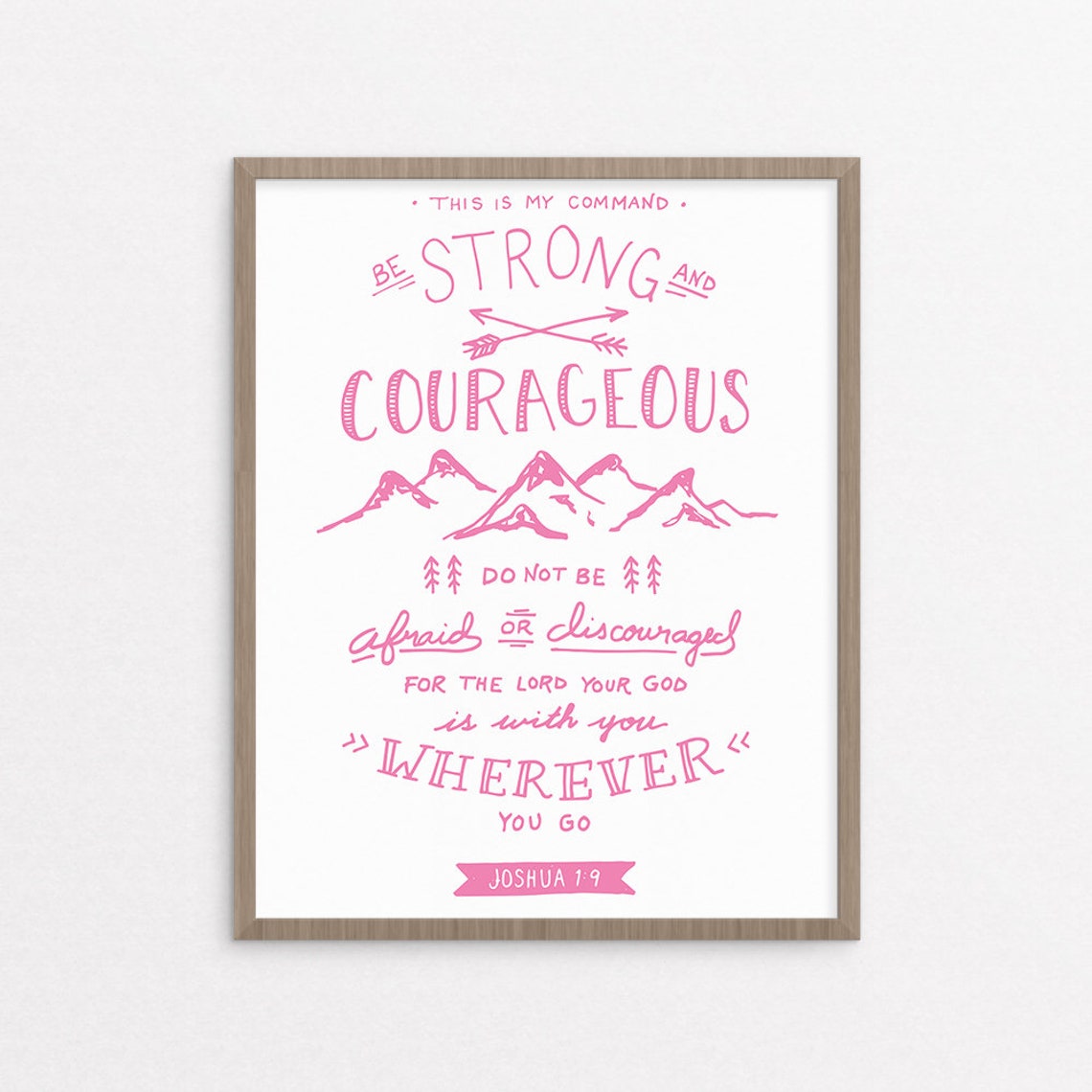 Christian Art Print Downloads Be Strong and Courageous | Etsy