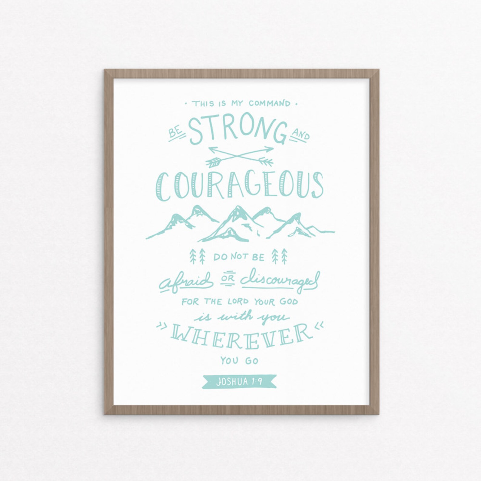 Christian Art Print Downloads Be Strong and Courageous | Etsy