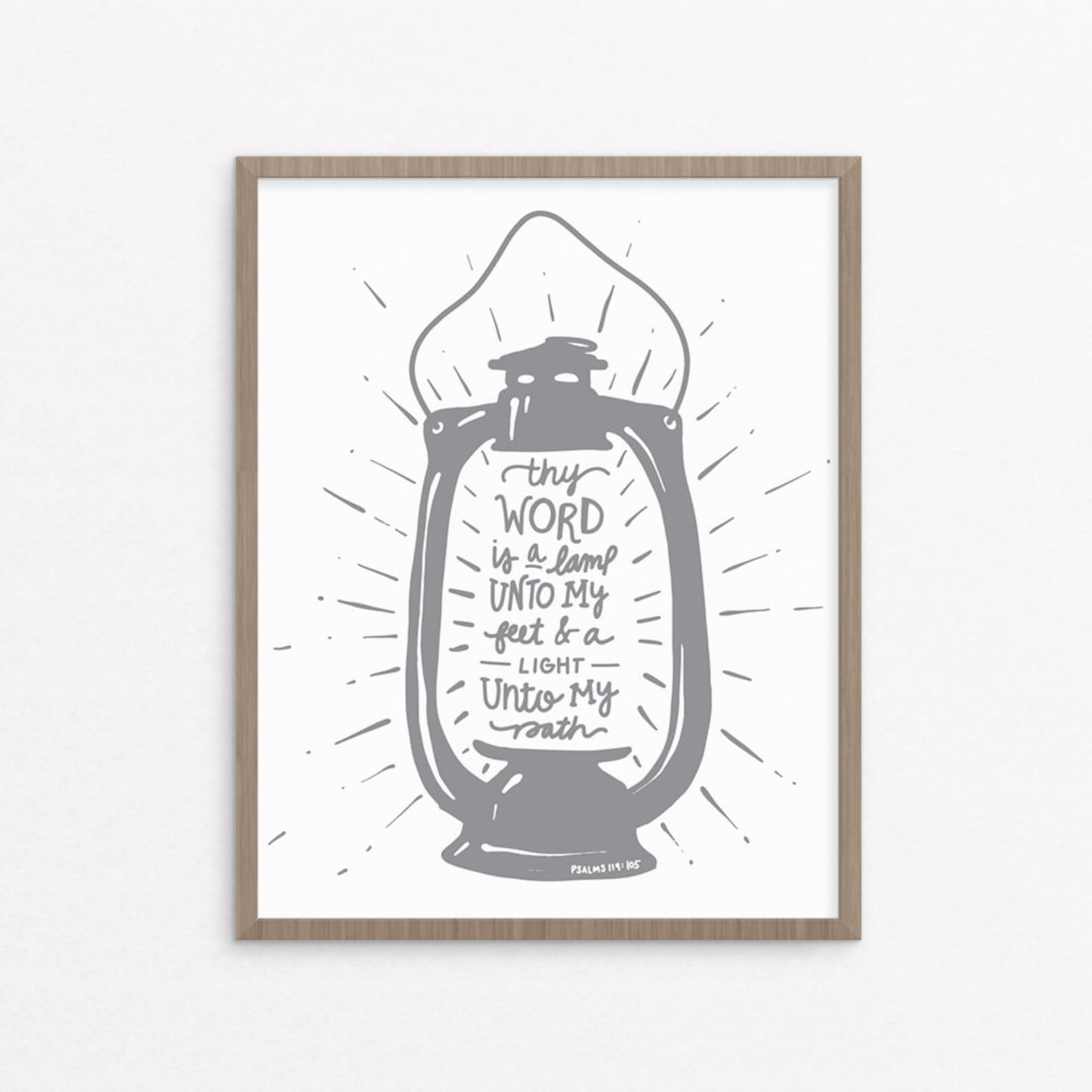 Thy Word is a Lamp Unto My Feet Psalm 119 // Christian Art Print Bible ...