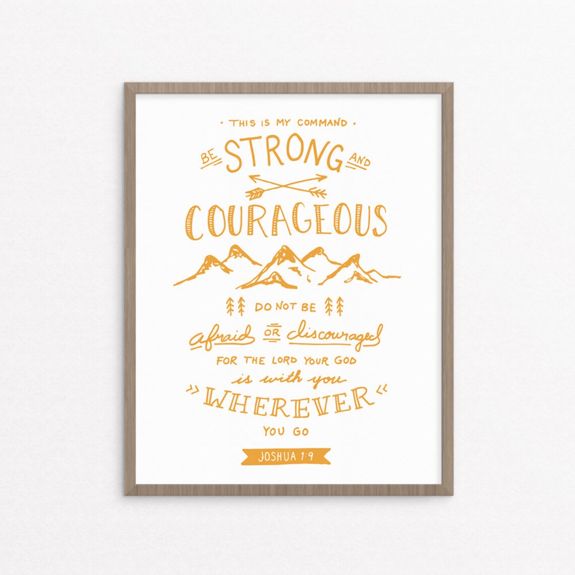 Christian Art Print Downloads Be Strong and Courageous | Etsy