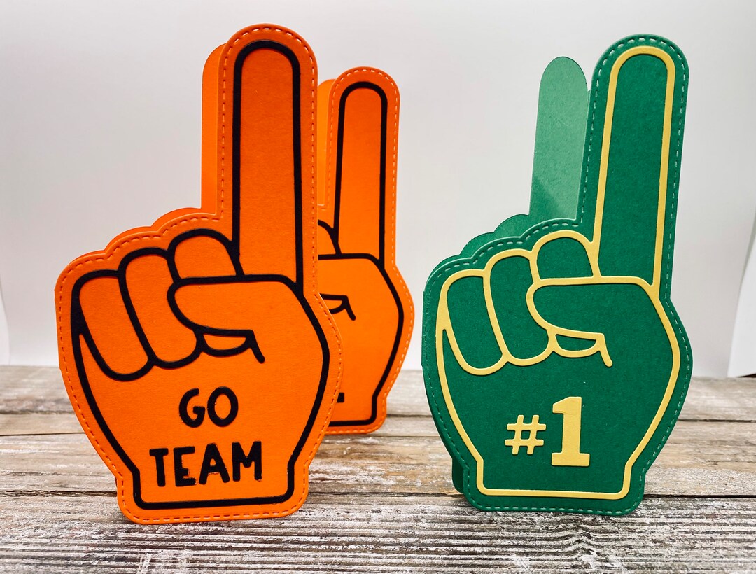 Fun Foam Finger Cards - Sports Cards - #1 Foam Finger Cards - Etsy