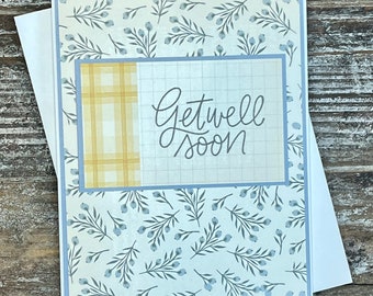 Floral Get Well Soon Card - Feel Better Card - Wishing You Well Card - Etsy