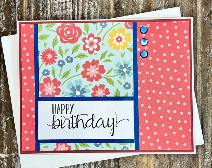Bold Floral Birthday Card - Birthday Card With Flowers - Floral ...