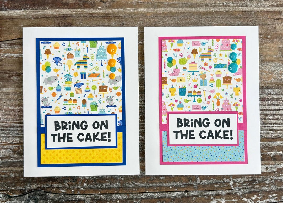Bring on the Cake Card - Birthday Images Card - Etsy