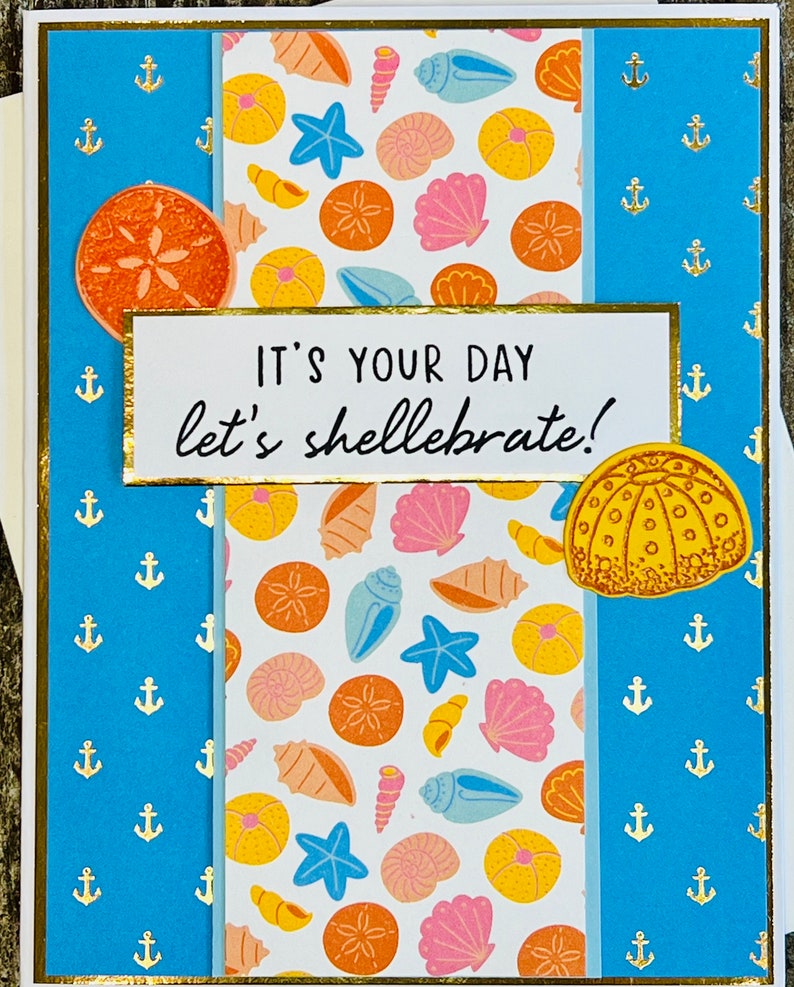 Beach Birthday Card - Sea Shells Birthday Card - Beach Themed Birthday ...