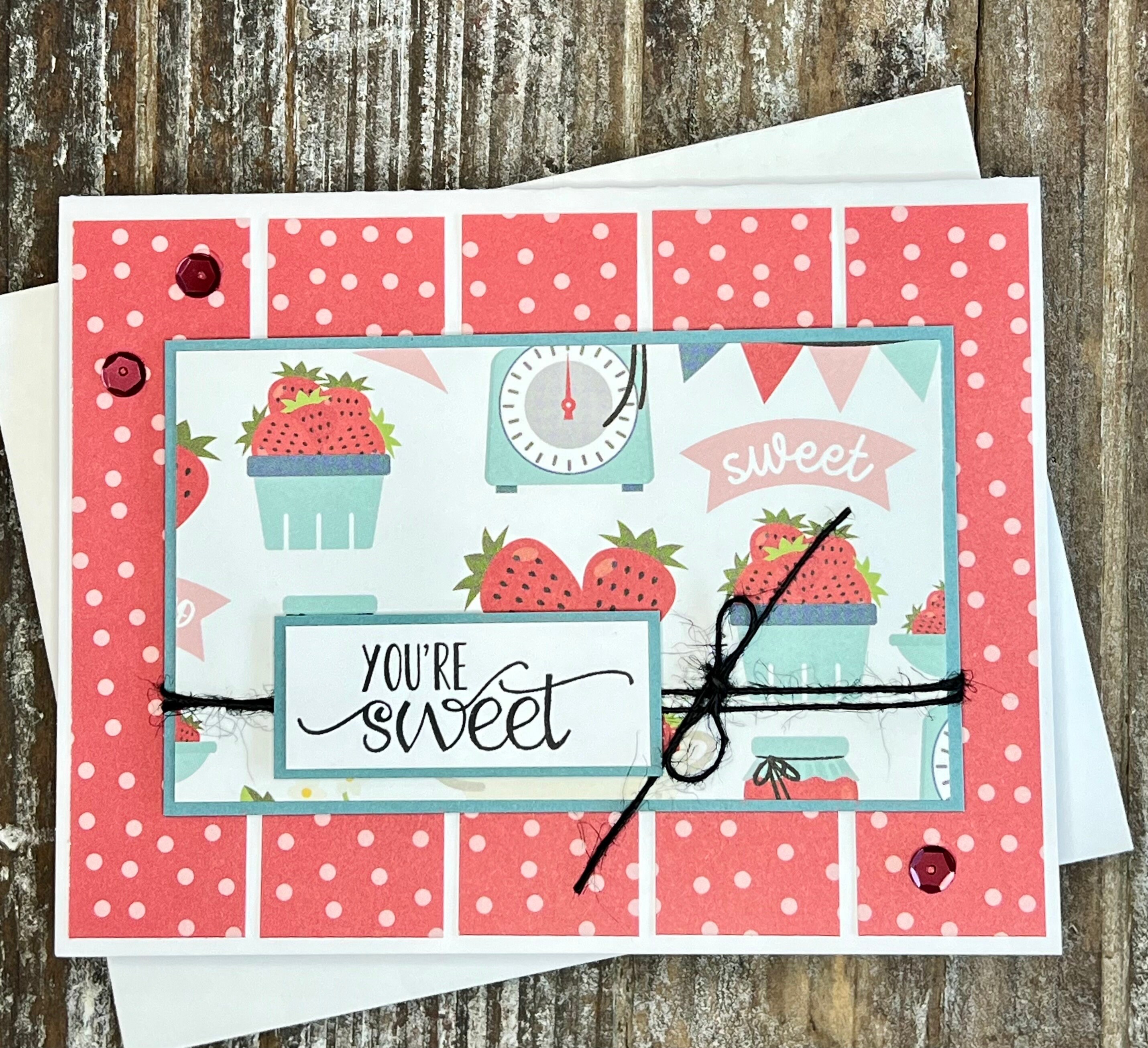 Sweet Strawberry Thank You Card Thank You Card Youre Sweet Thank You