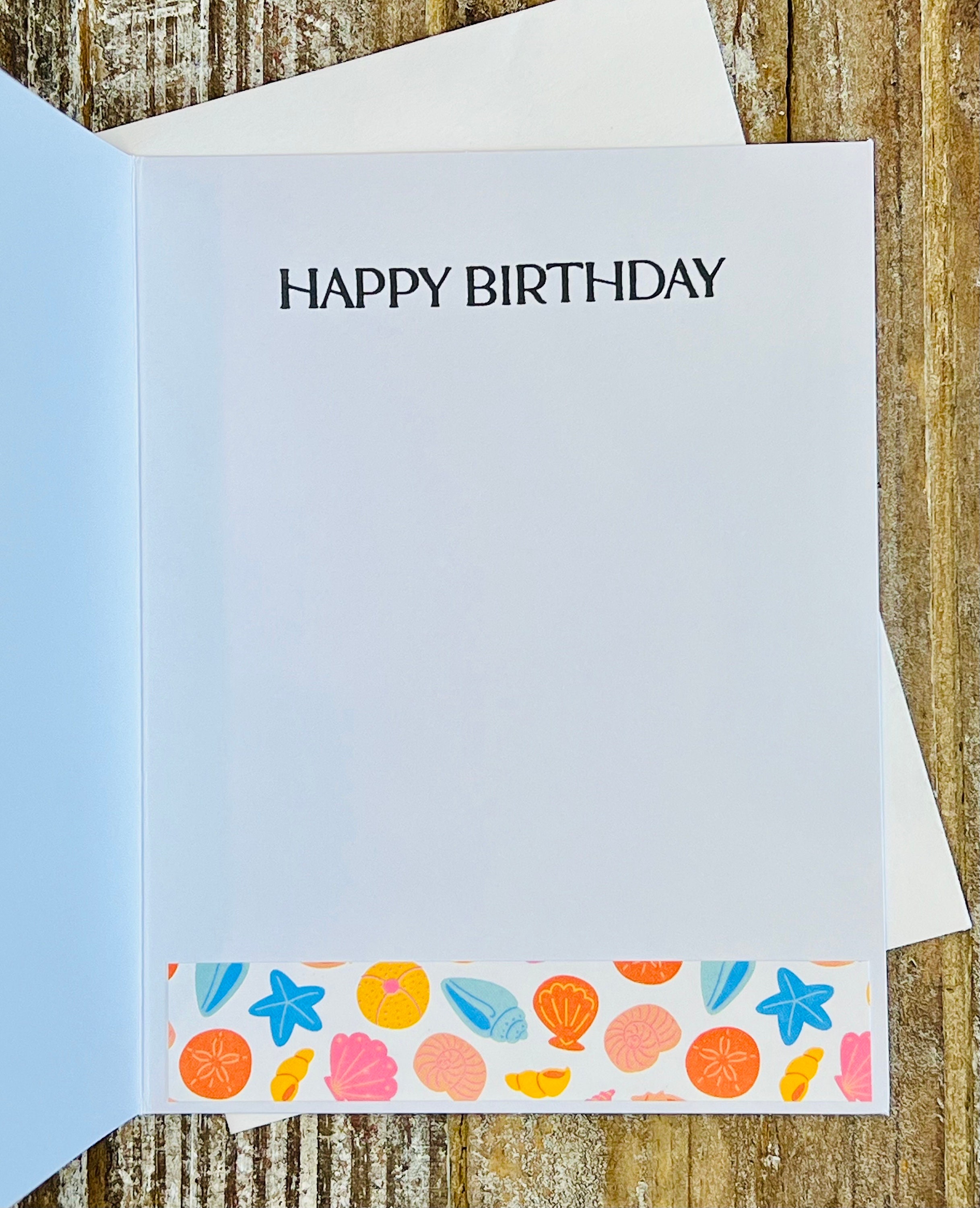 Beach Birthday Card - Sea Shells Birthday Card - Beach Themed Birthday ...