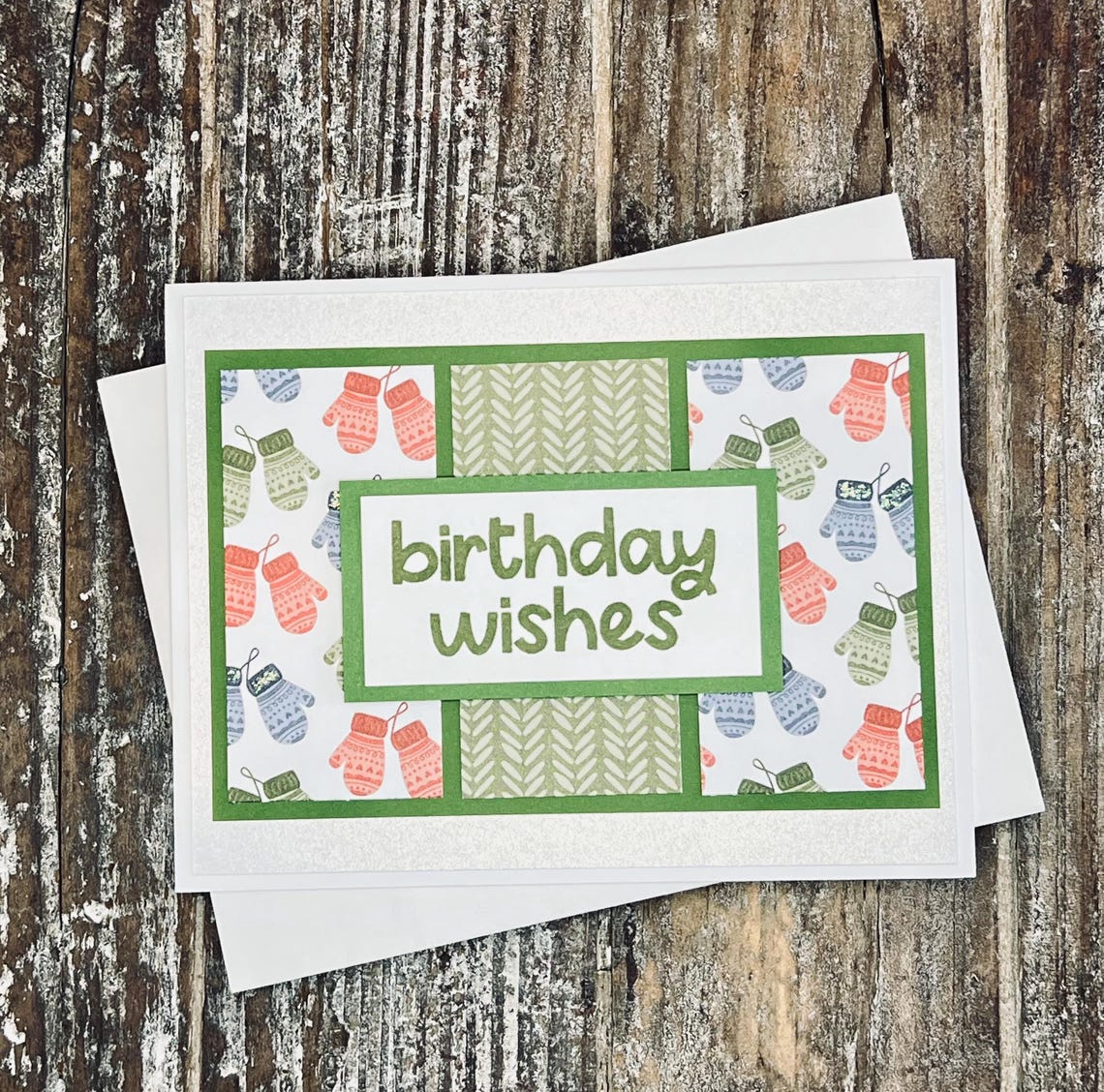 Mittens Birthday Card - Wintery Birthday Card - Colorful Mittens ...