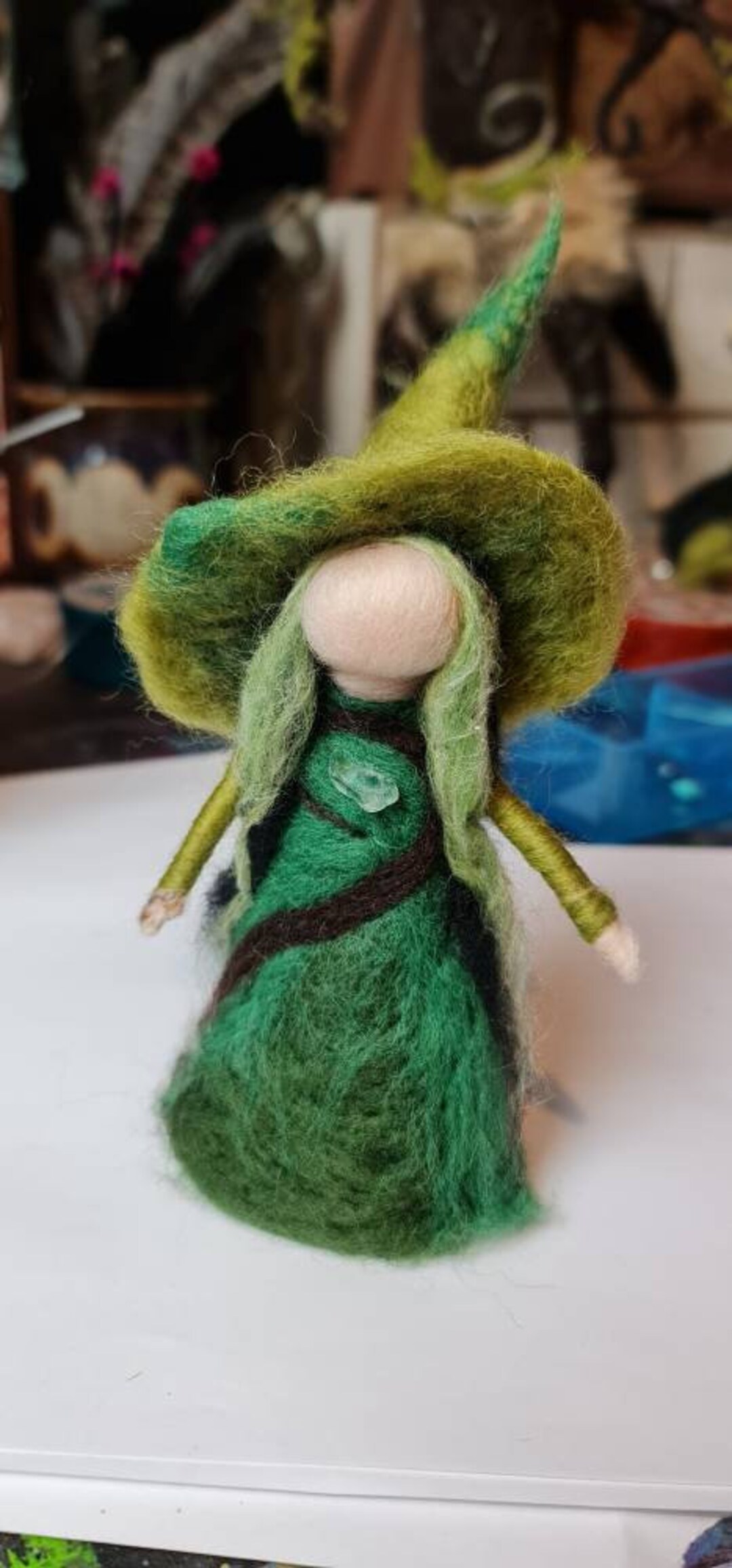 CUSTOM MADE Little Green Witch, Witch, Dolls, Art Doll, Needle Felting ...