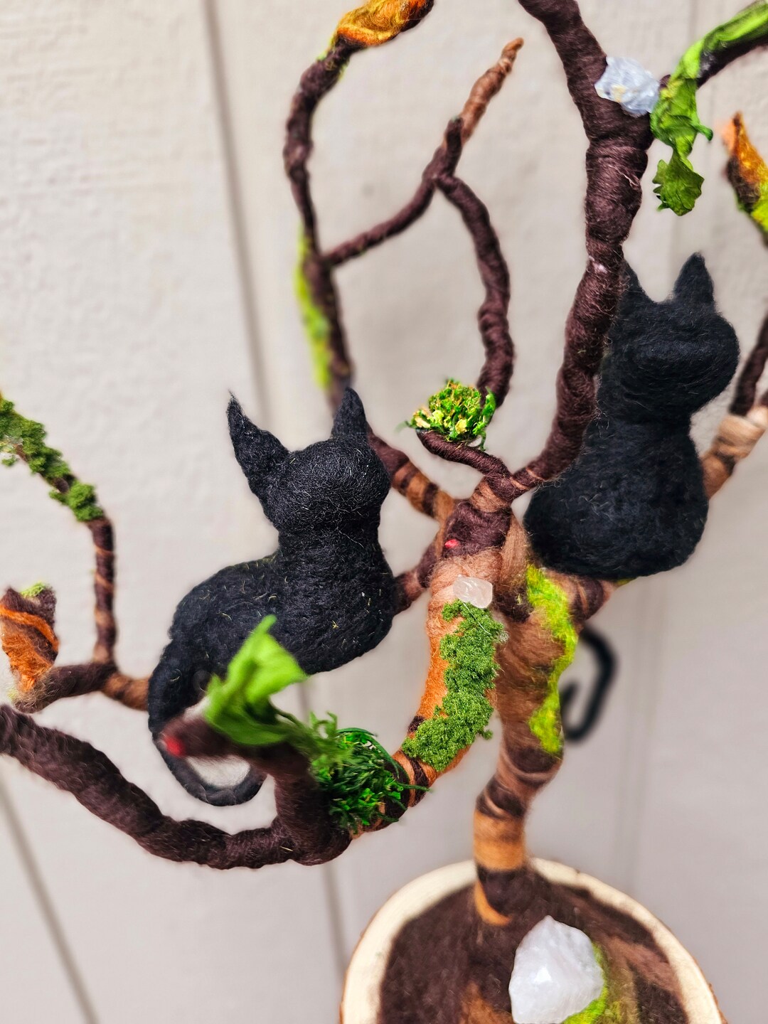 Smaller Mischief Kitty Tree, Cats, Black Cat, Needle Felting, Felted ...