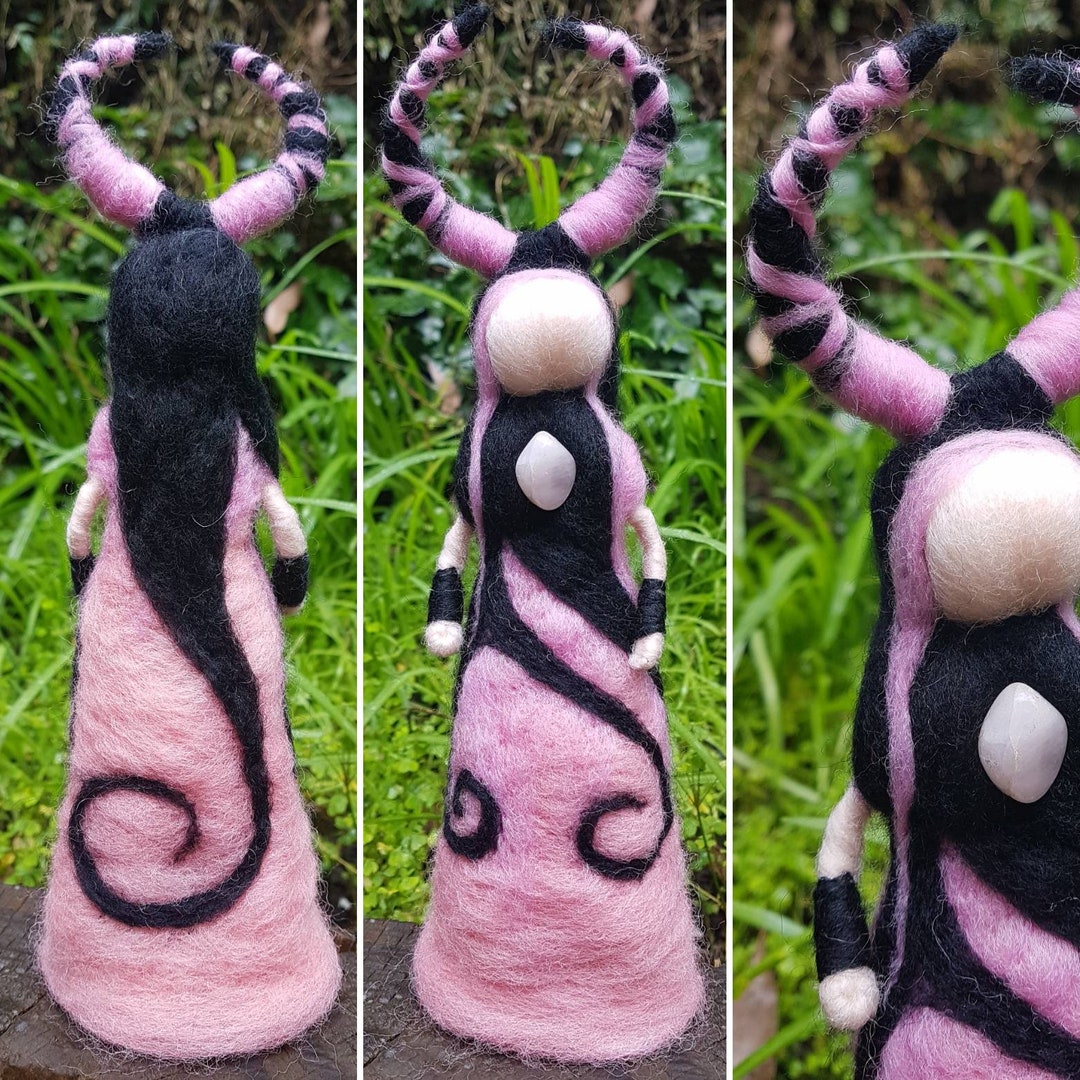 CUSTOM MADE Rose Quartz Goddess, Art Doll, Felt Doll Goddess, Wool Doll ...