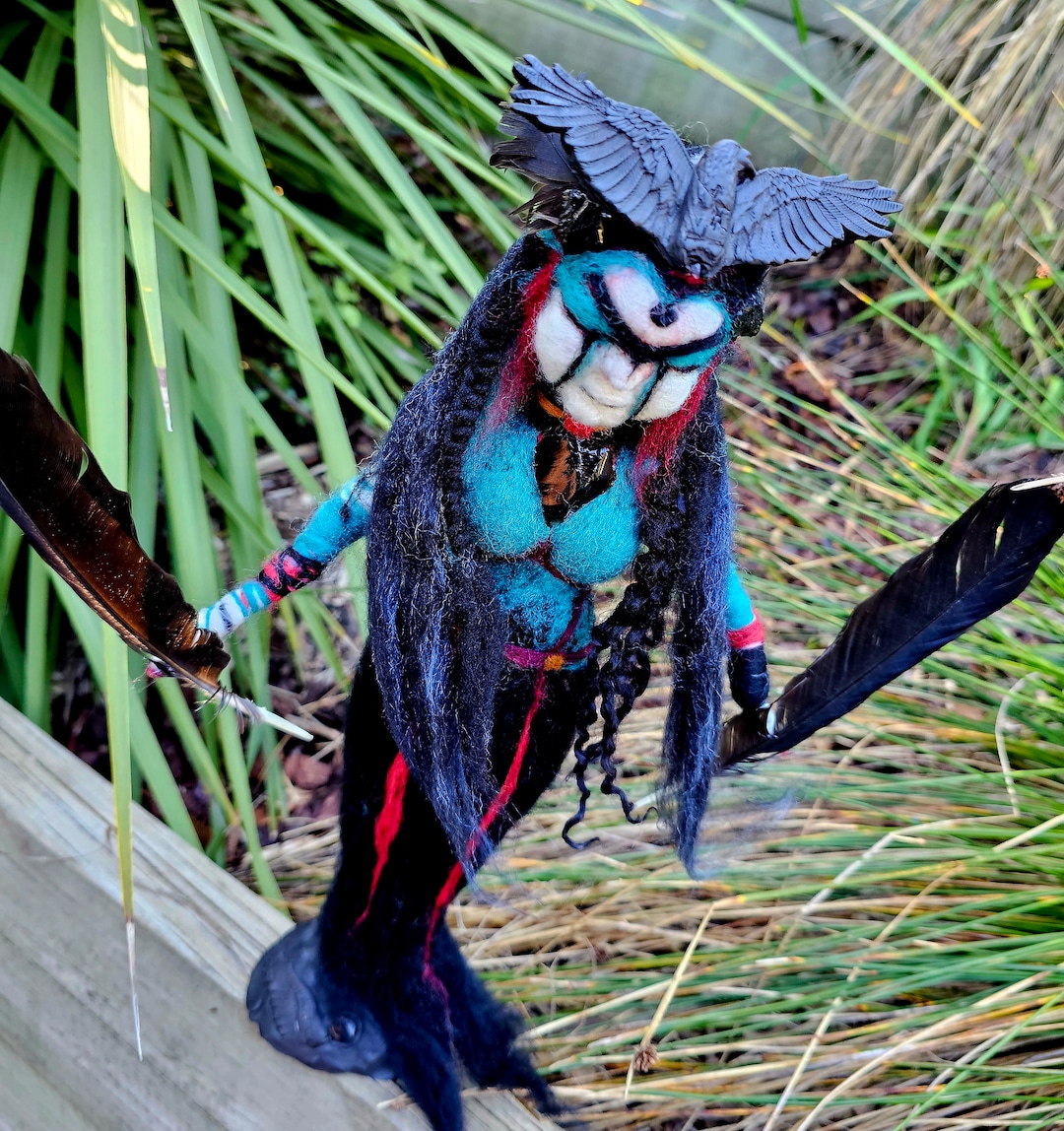 CUSTOM MADE Morrigan, Art Doll, Celtic, Raven, Needle Felting, Dolls ...