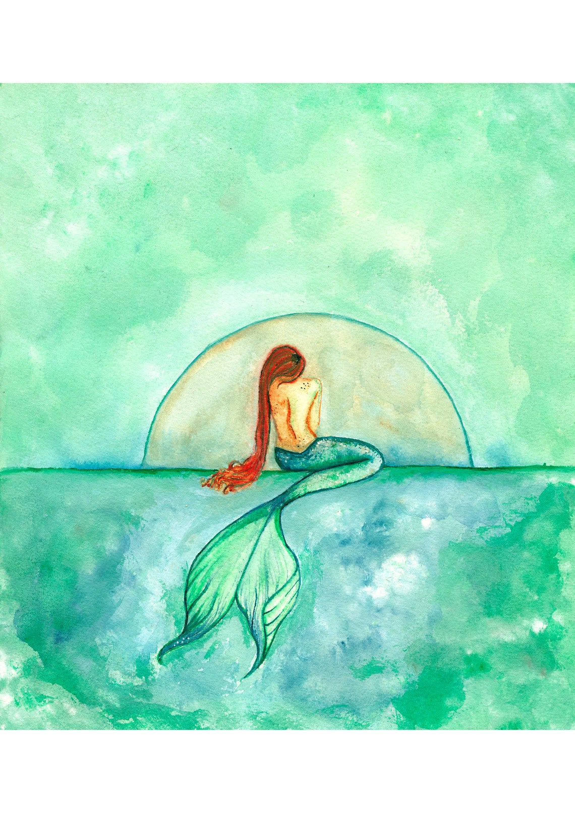 A3 Mermaid Watercolour Print, Mermaids, Art Prints, Magic Art ...