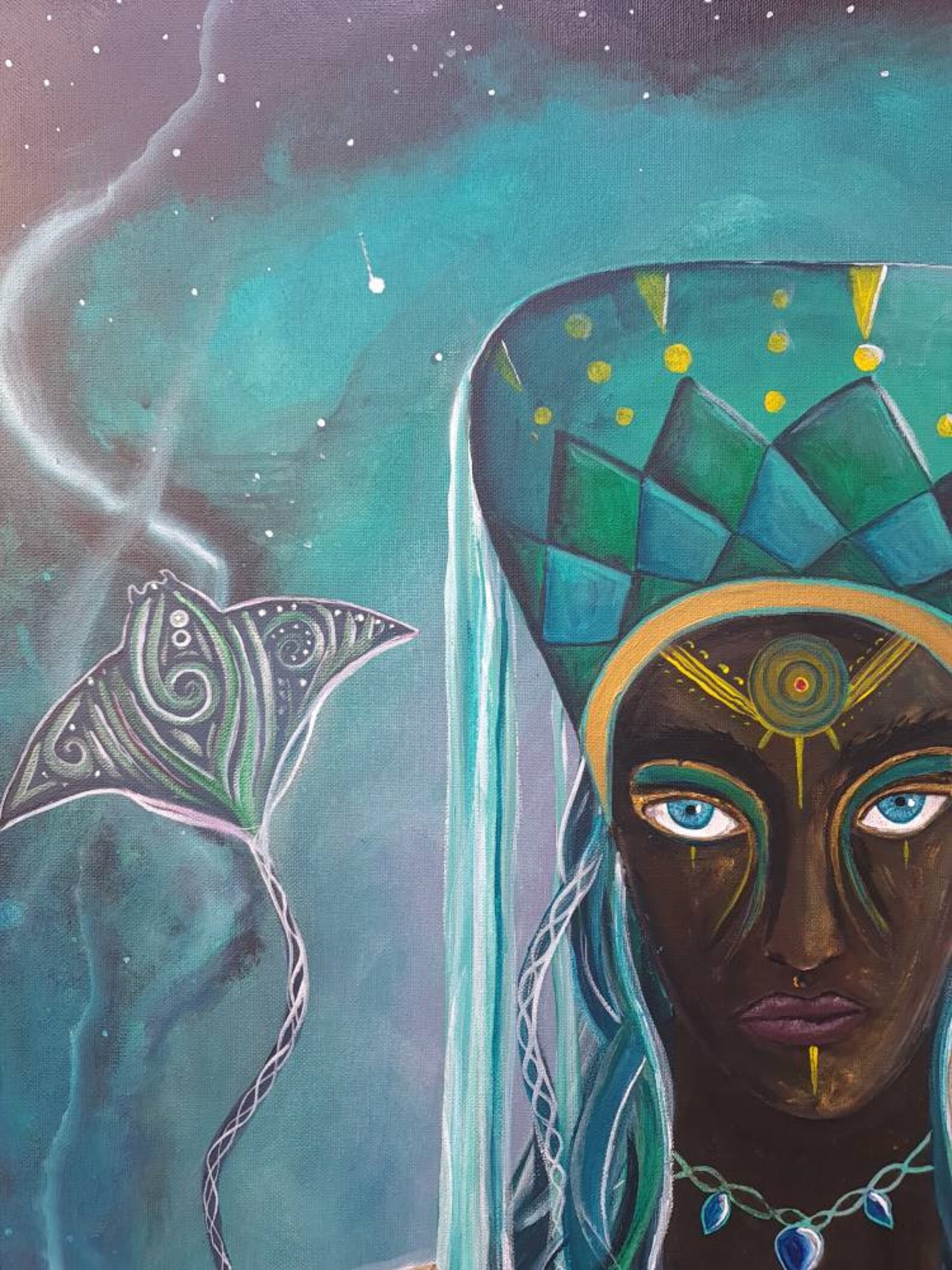 Yemaya Goddess Ocean Sea Canvas Art Oil Painting - Etsy