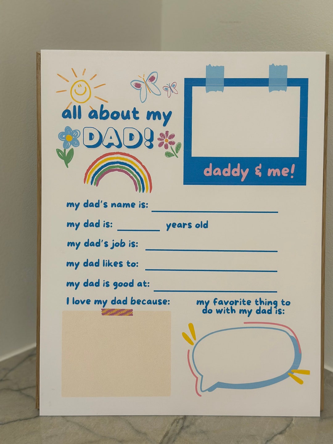 Father's Day Kids Interview Template - Etsy