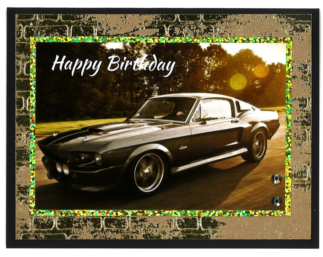 Mustang Birthday Card - Etsy