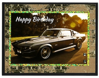 Ford Mustang Birthday Greeting Card Shelby GT Vintage Car - Etsy