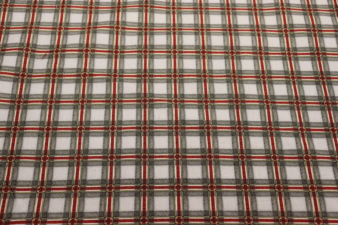 Cozy Cabin Grey and Red Plaid Quilt Fabric by Maywood Studios - Etsy