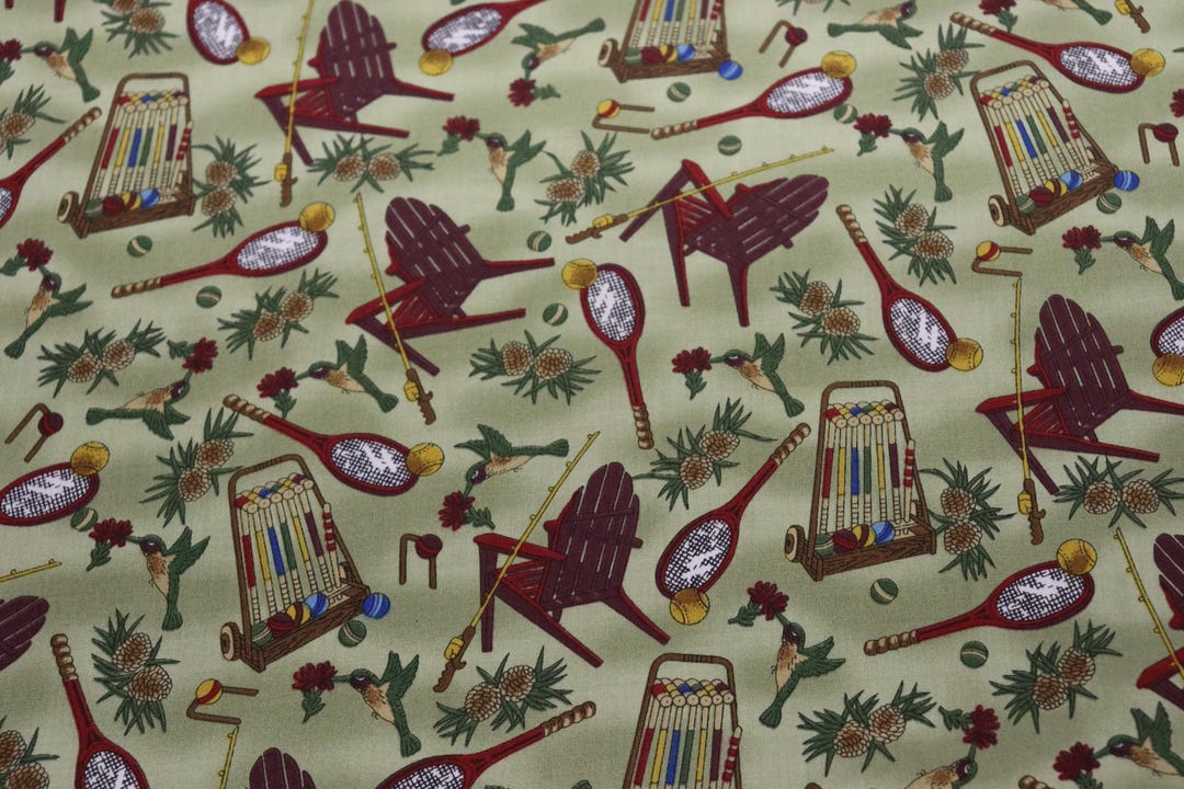 Summer Vacation Croquette, Tennis, Fishing ~ Troy Riverwood ~ Quilt ...