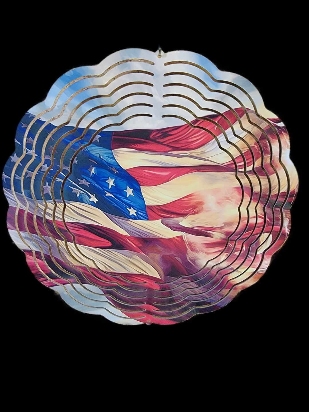 USA Flag Wind Spinner: 10" Aluminum Patriotic Decor - Etsy