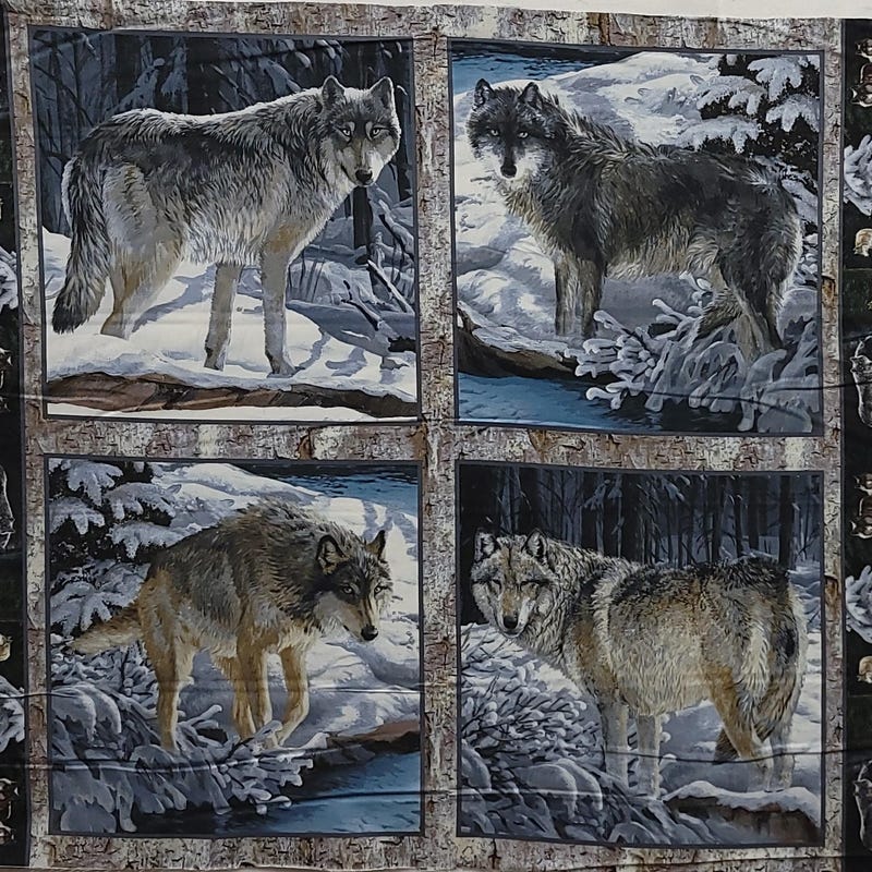 Wolf Fabric Panel - Etsy