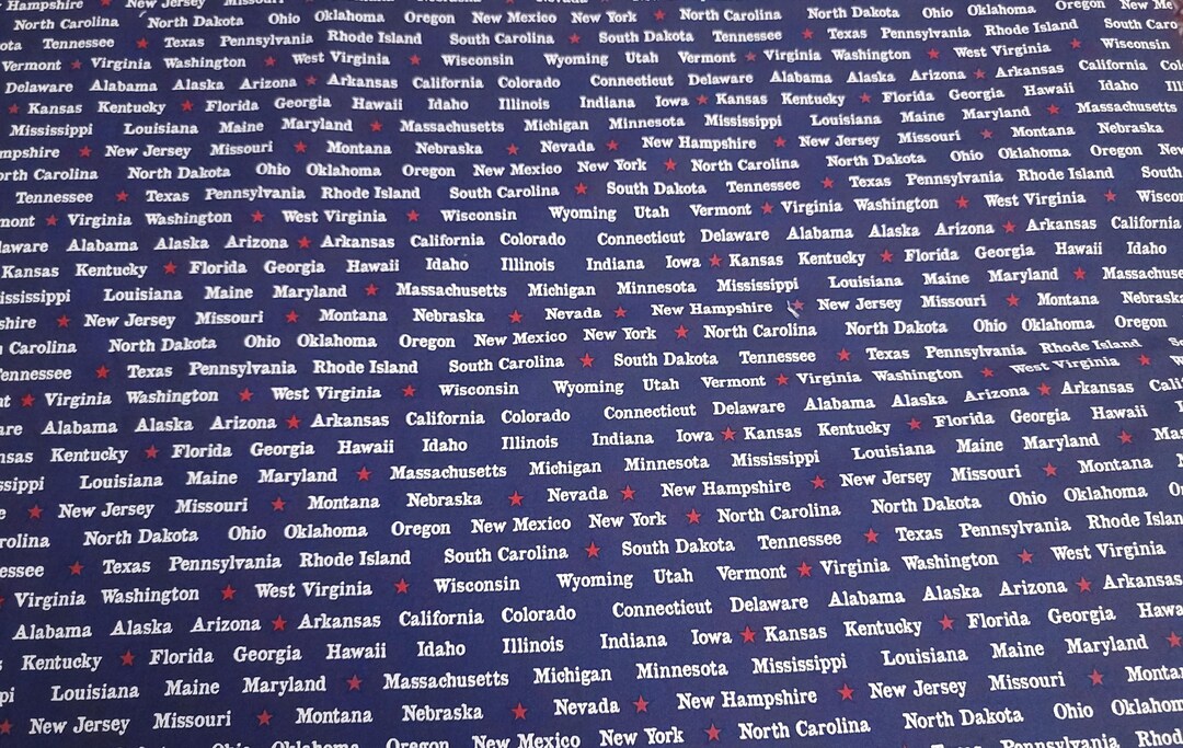 American Anthem State Names Quilt Fabric by Studio E Fabrics - Etsy
