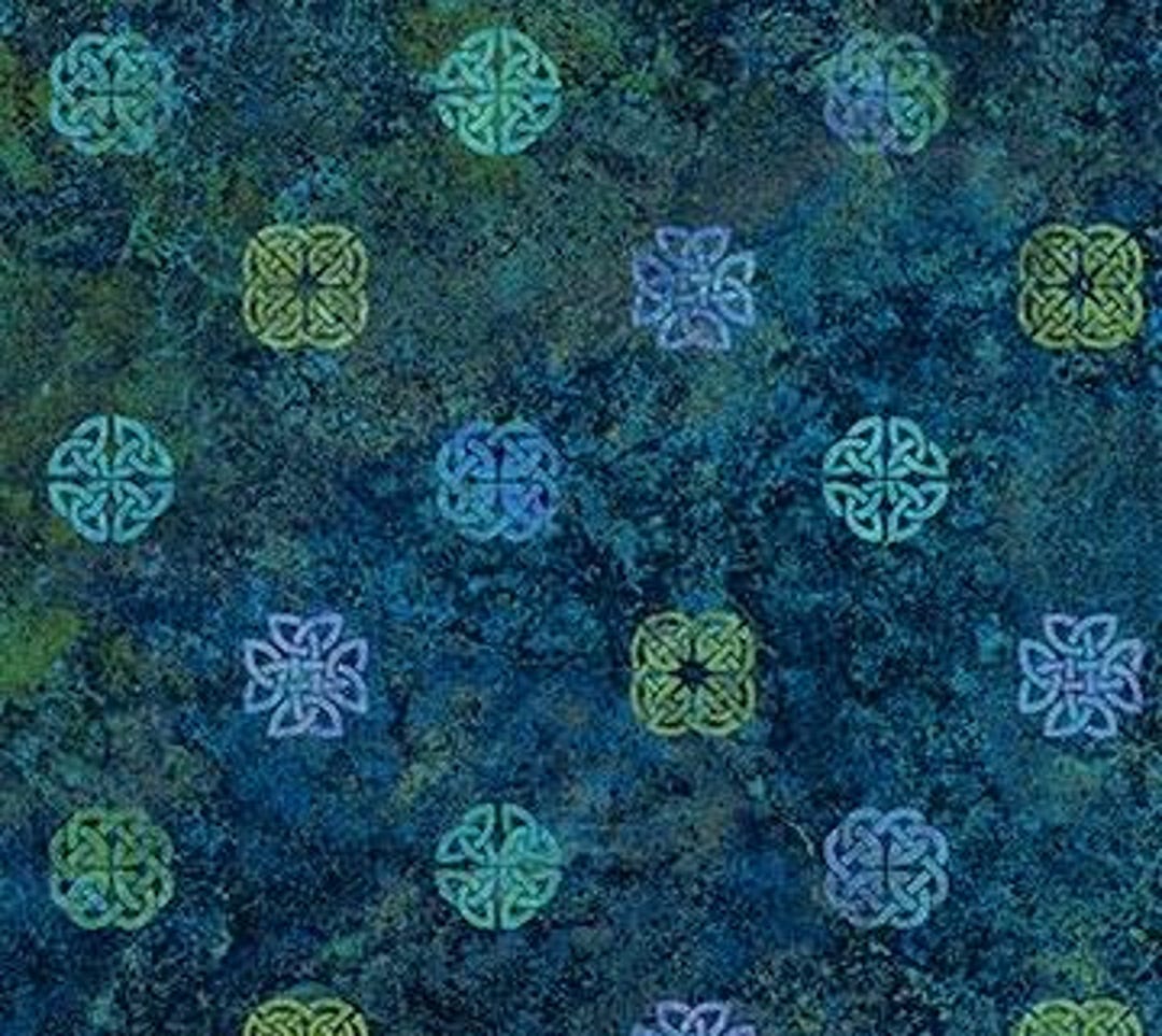 Stonehenge Celtic Roots Celtic Knots Allover Navy Multi Quilt Fabric by ...
