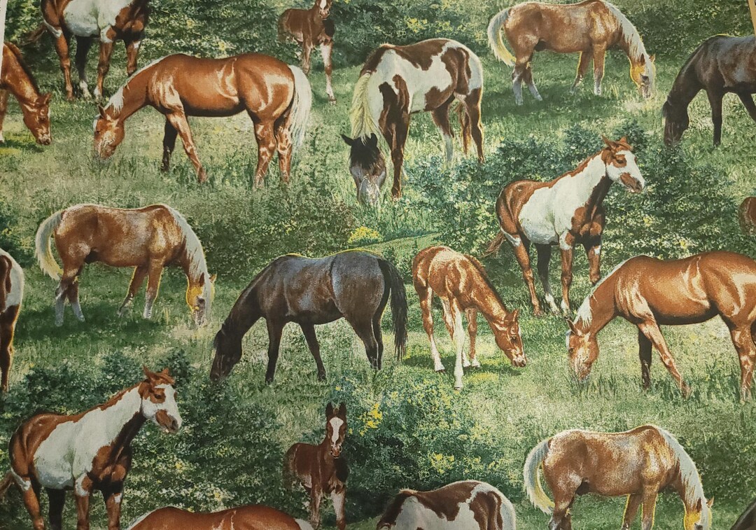 Valley Crest Horse Scenic Quilt Fabric by Springs Creative - Etsy