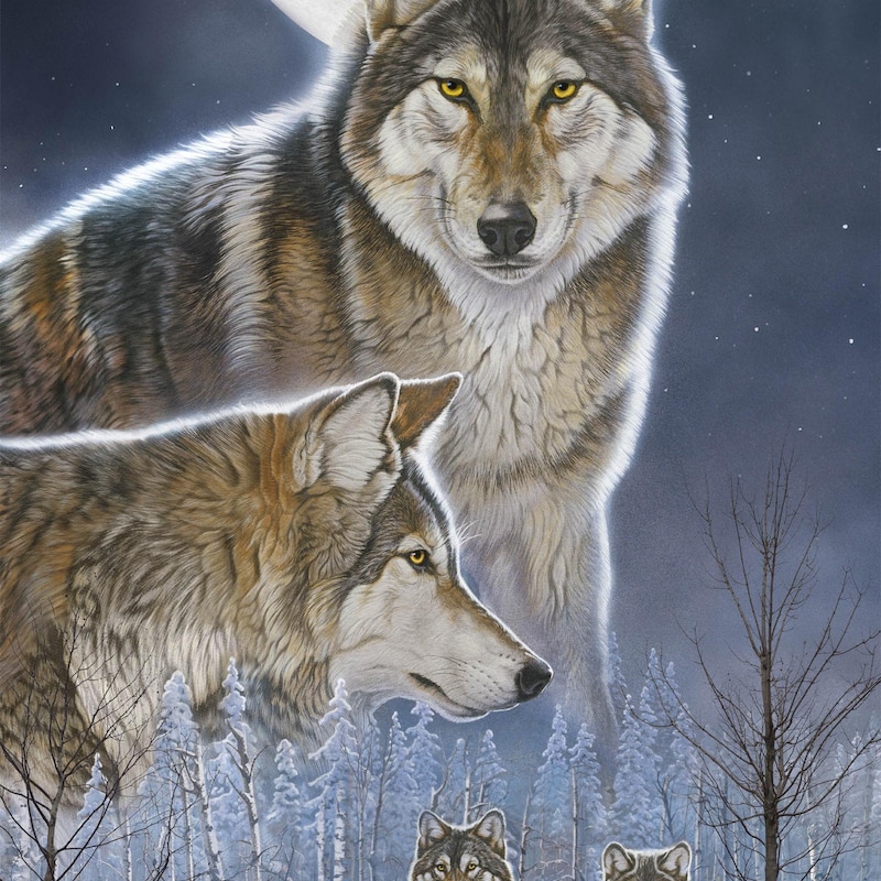 Wolf Fabric Panel - Etsy