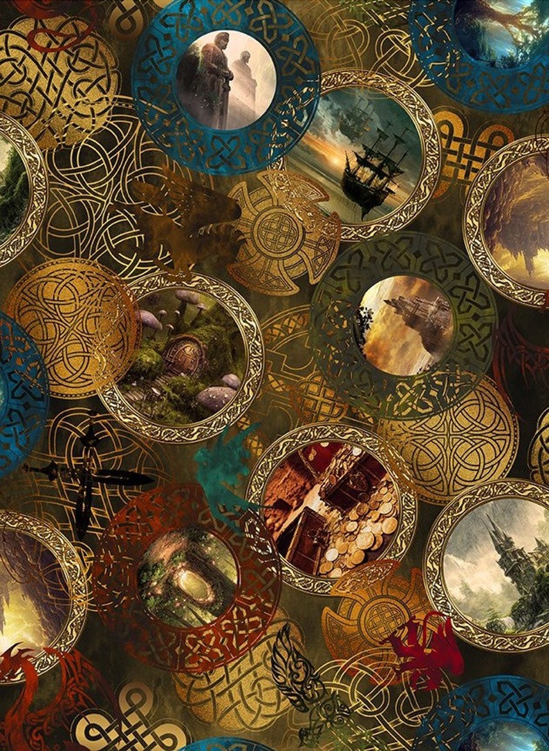 Legendary Journeys Quilt Collection Emblems Quilt Fabric by in the ...