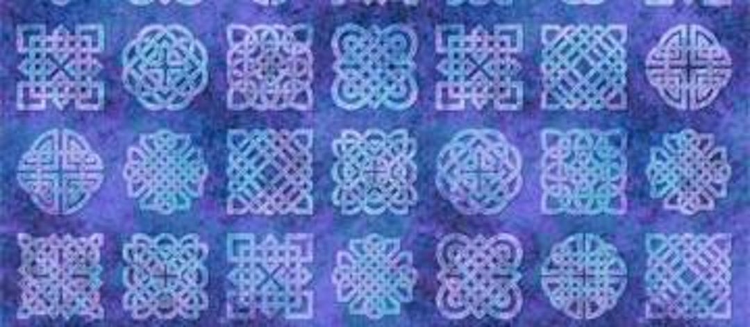 Stonehenge Celtic Roots Large Celtic Knots Purple Multi Quilt Fabric by ...