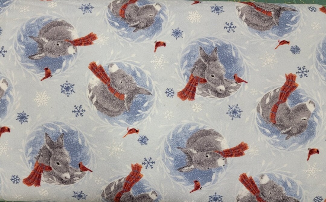 Donkey Toss "little Donkey's Christmas" Flannel by the Yard Northcott ...