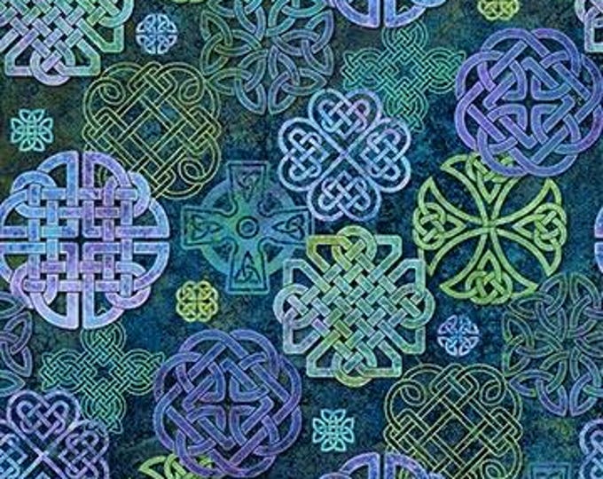 Stonehenge Celtic Roots Small Celtic Knots Navy Multi Quilt Fabric by ...