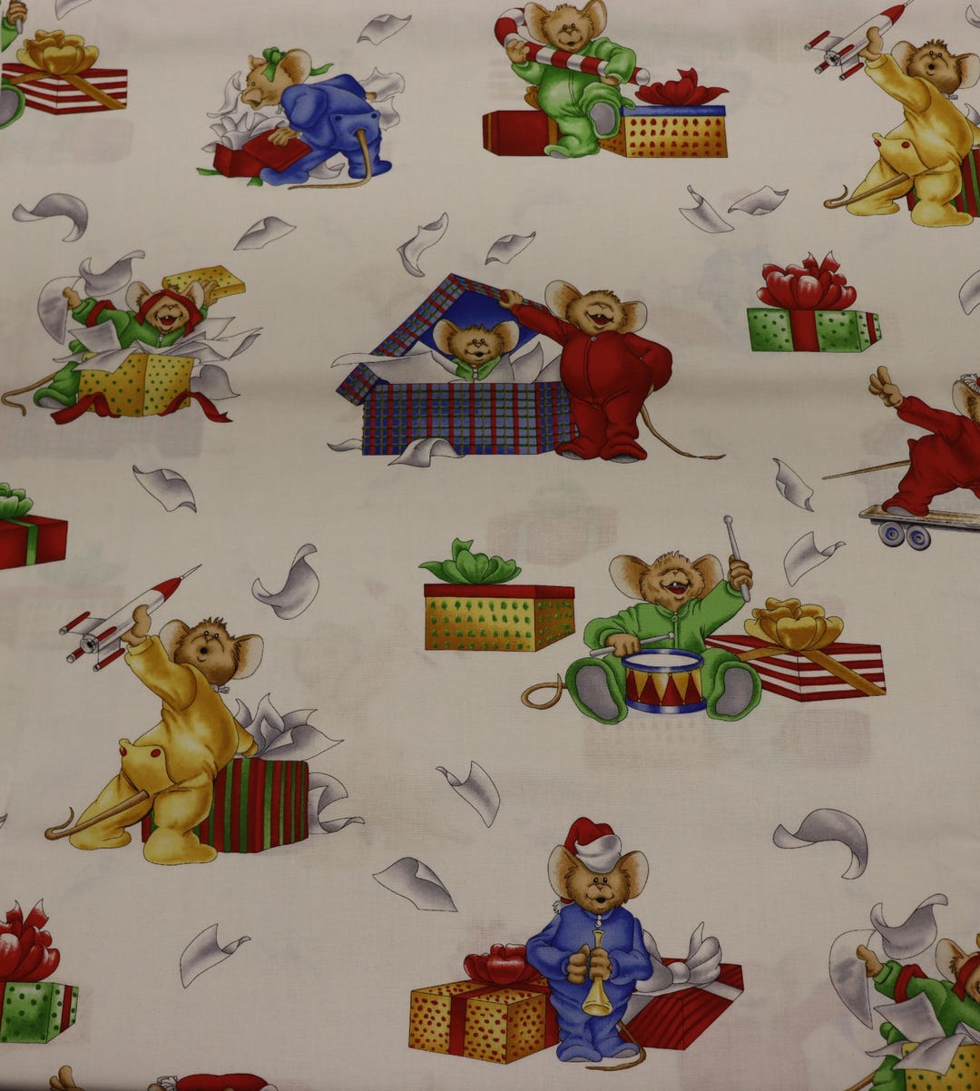 Christmas Joys and Toys Mice Playing Quilt Fabric by Maywood Studios - Etsy