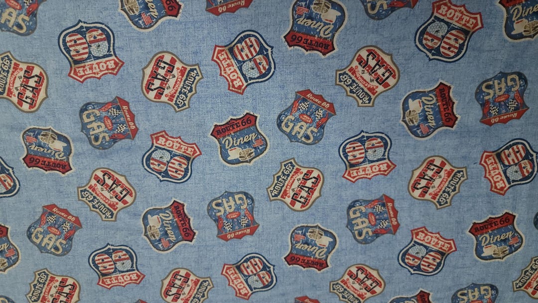All American Road Trip Route 66 Road Signs Quilt Fabric by Studio E ...