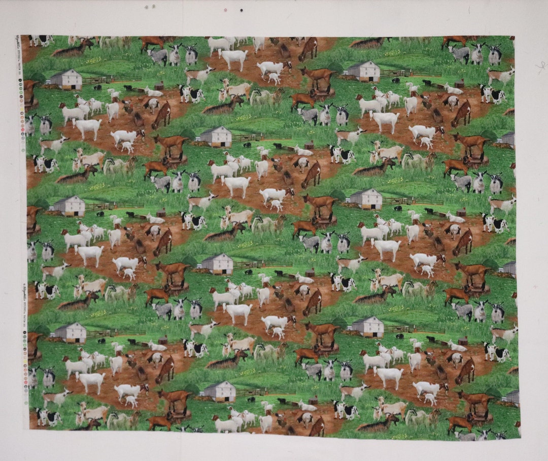 Goat Farm Yard Cotton Quilt Fabric - Etsy
