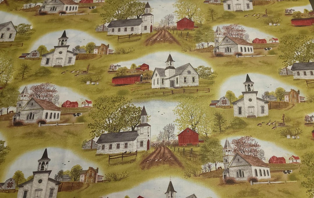Amazing Grace Churches Quilt Fabric by Elizabeth Studios - Etsy