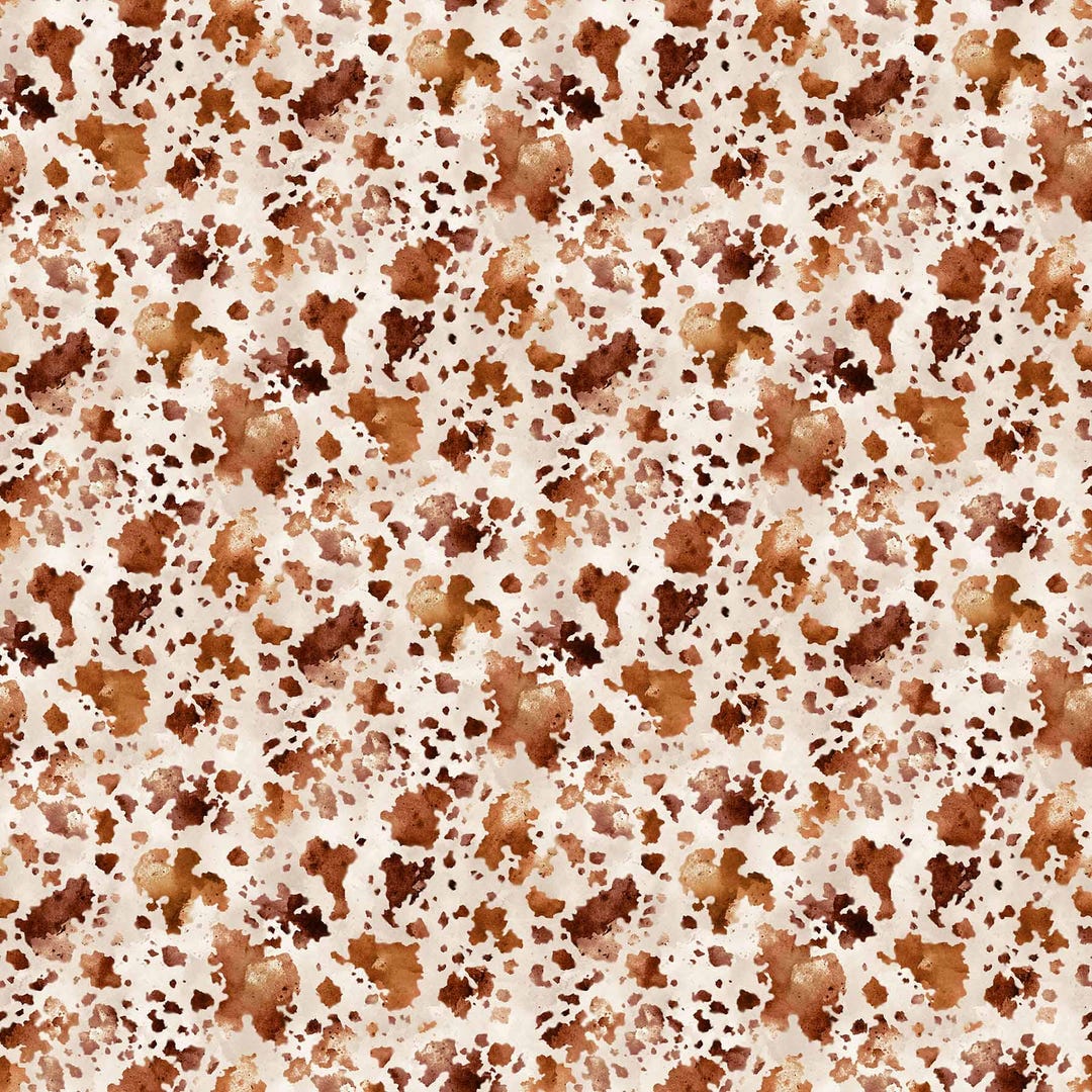 Wild and Free Cow Hide Brown on Tan Quilt Fabric by Northcott Fabrics ...
