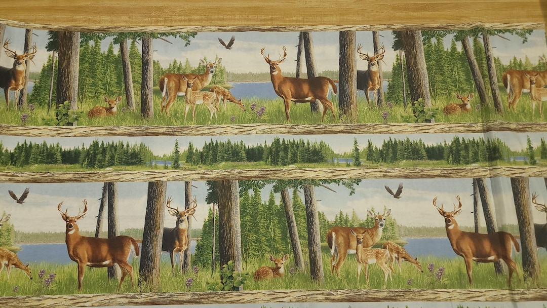 Oh Dear! Deer Scenic Border Quilt Fabric by Wilmington Prints - Etsy