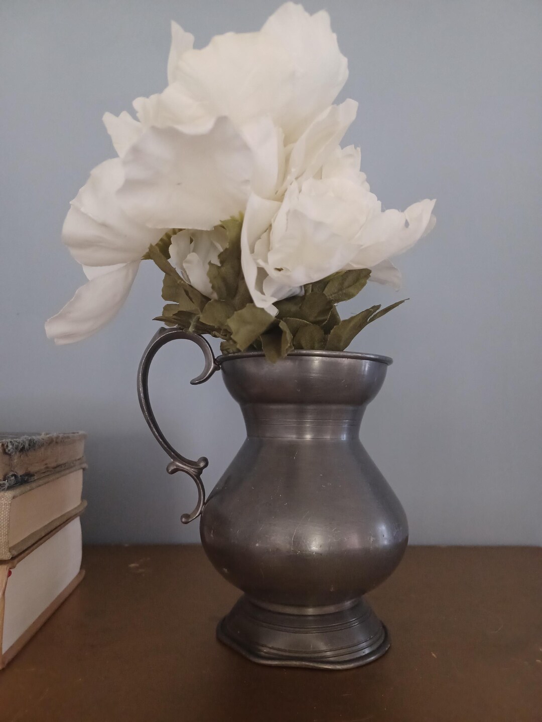 Vintage Pewter Water Vessel, Jug, Mug, Flower Vase, Collectible Home or ...