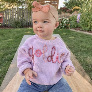 Custom Embroidered Baby/toddler Sweater - Etsy