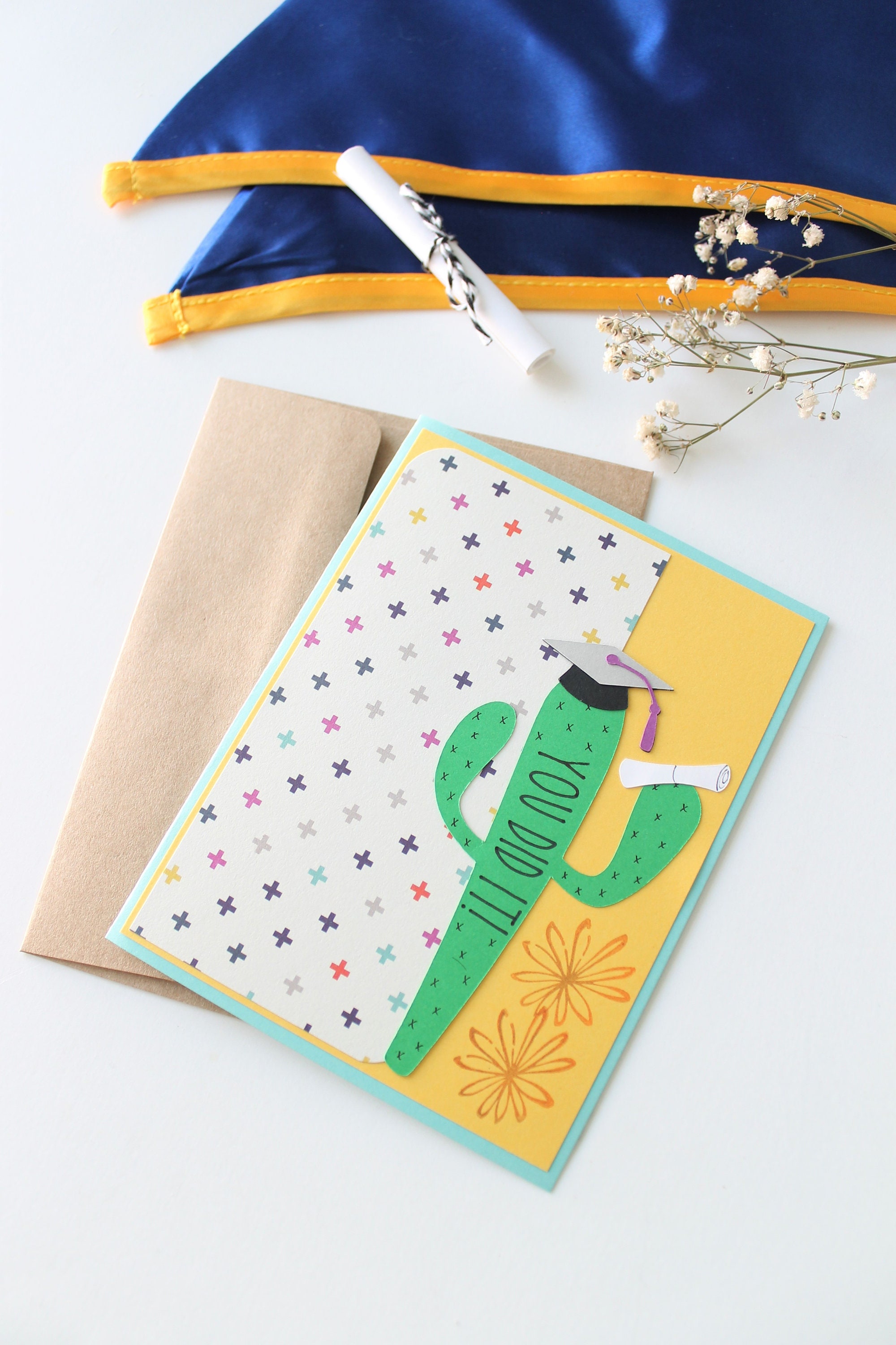 You Did It Cactus Graduation Card Graduation Cap | Etsy