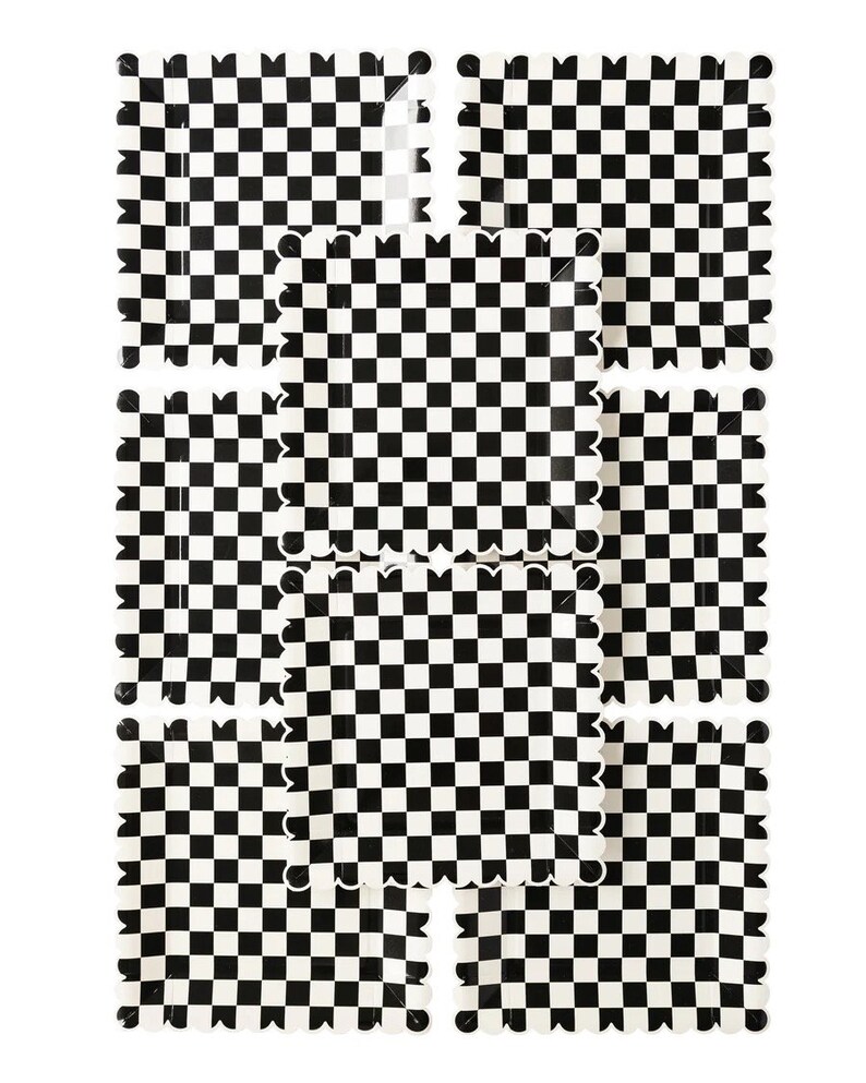 Checkered Party Plates: Black & White Racecar Theme (8 Ct) - Etsy